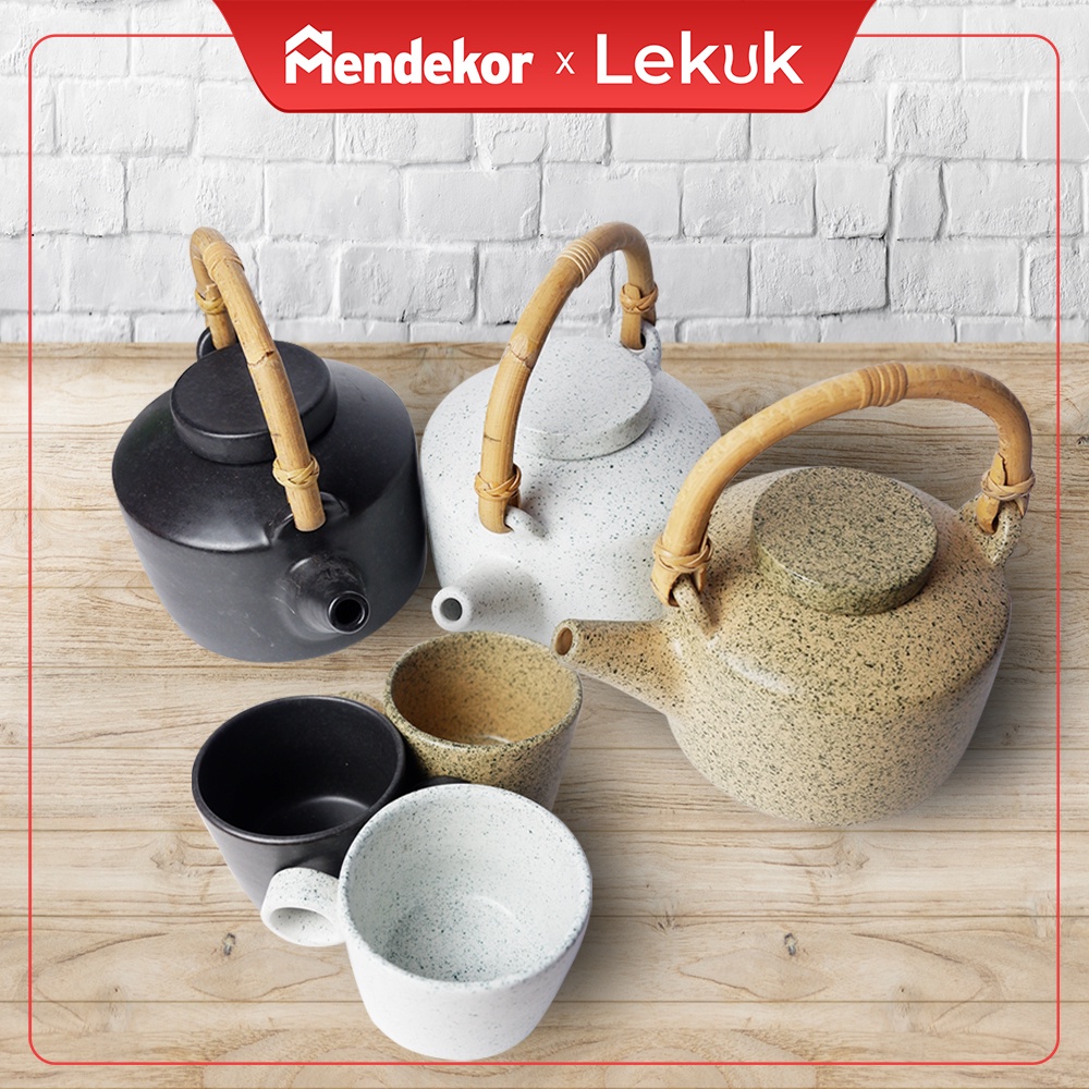 Jual Teko gelas keramik teapot mug kopi teh unik premium | MENDEKOR ...