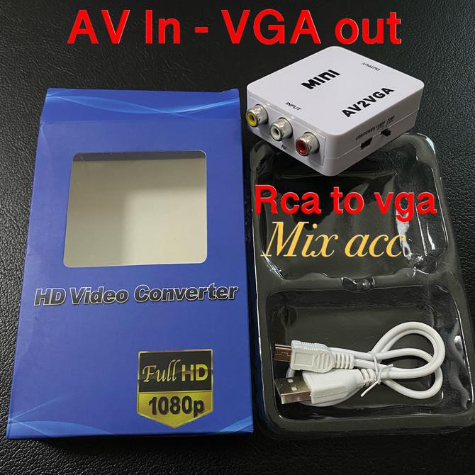 Jual RCA TO VGA / AV TO VGA / VIDEO TO VGA CONVERTER | Shopee Indonesia