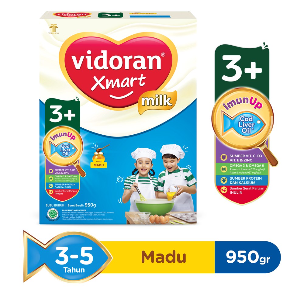 Jual VIDORAN XMART 3+ MADU 900 GR | Shopee Indonesia
