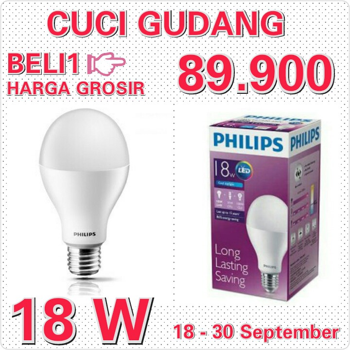 Jual LAMPU LED PHILIPS 18 W TERMURAH DIJAMIN | Shopee Indonesia