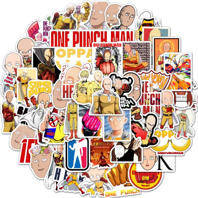 Jual 50pcs Stiker anime one Punch man Saitama Bahan Vinyl Anti Air ...
