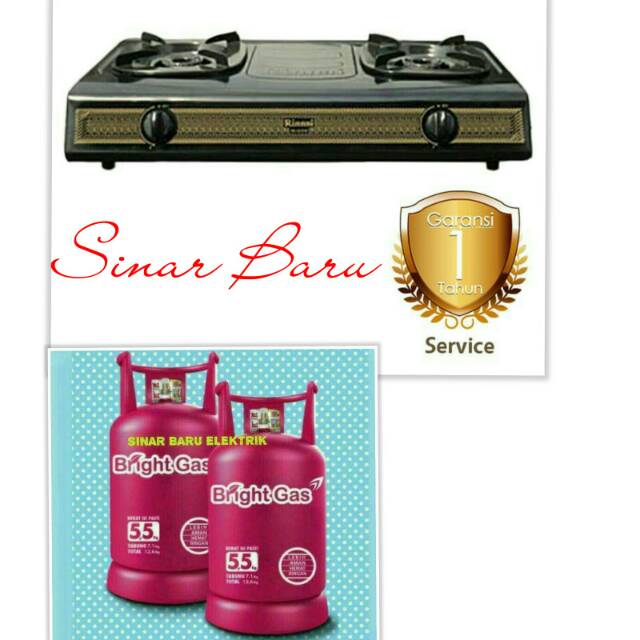 Jual Kompor Rinnai RI-522S + Tabung Bright Gas pink 5.5kg | Shopee ...
