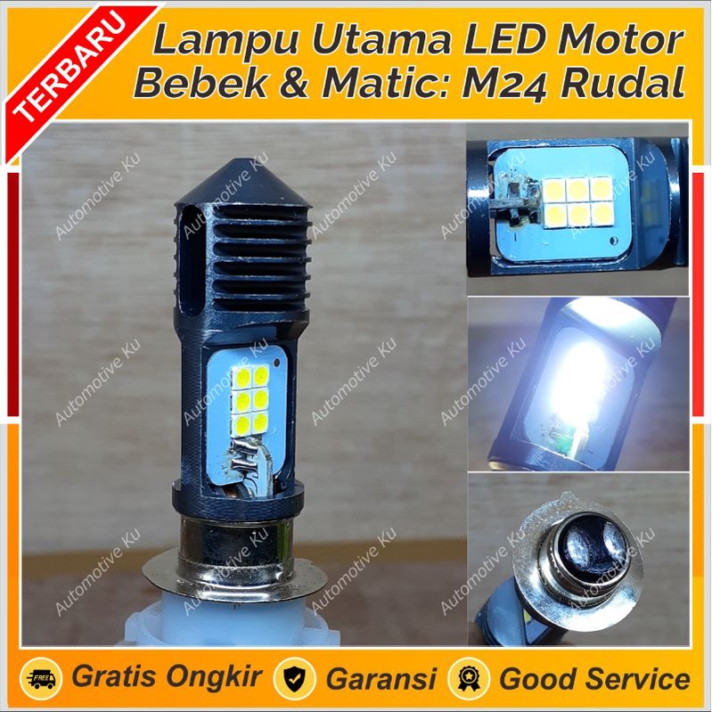 Jual LAMPU LED PUTIH UTAMA MOTOR BEBEK MATIC H6 POWER BRIGHT SERIE M24: SUPRA KHARISMA JUPITER ...