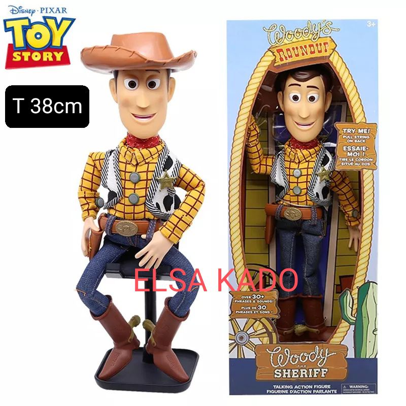 Jual mainan boneka action figure toy story woody talking disney robot ...