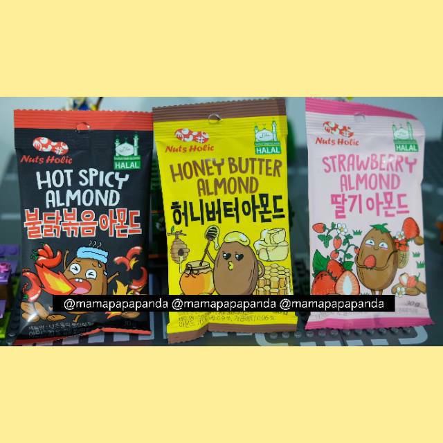 Jual Nuts Holic Flavoured Almond Halal (Honey Butter Almond, Hot Spicy ...