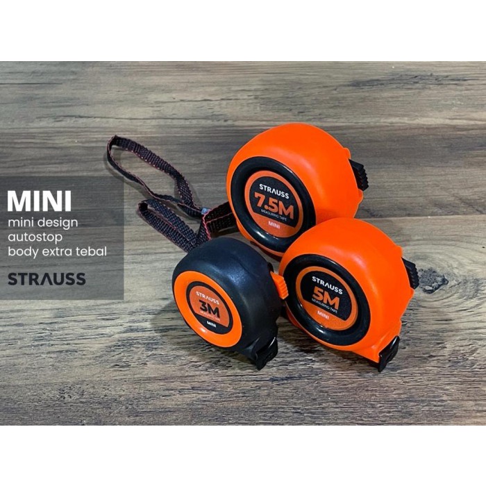 Jual Meteran Mini Rol Meter Strauss Orange 5 Meter | Shopee Indonesia