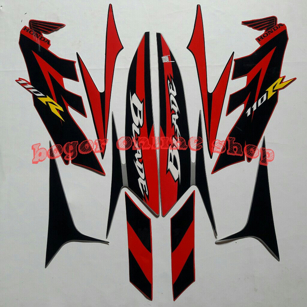 Jual stiker motor honda blade 110r 2009 hitam merah | Shopee Indonesia