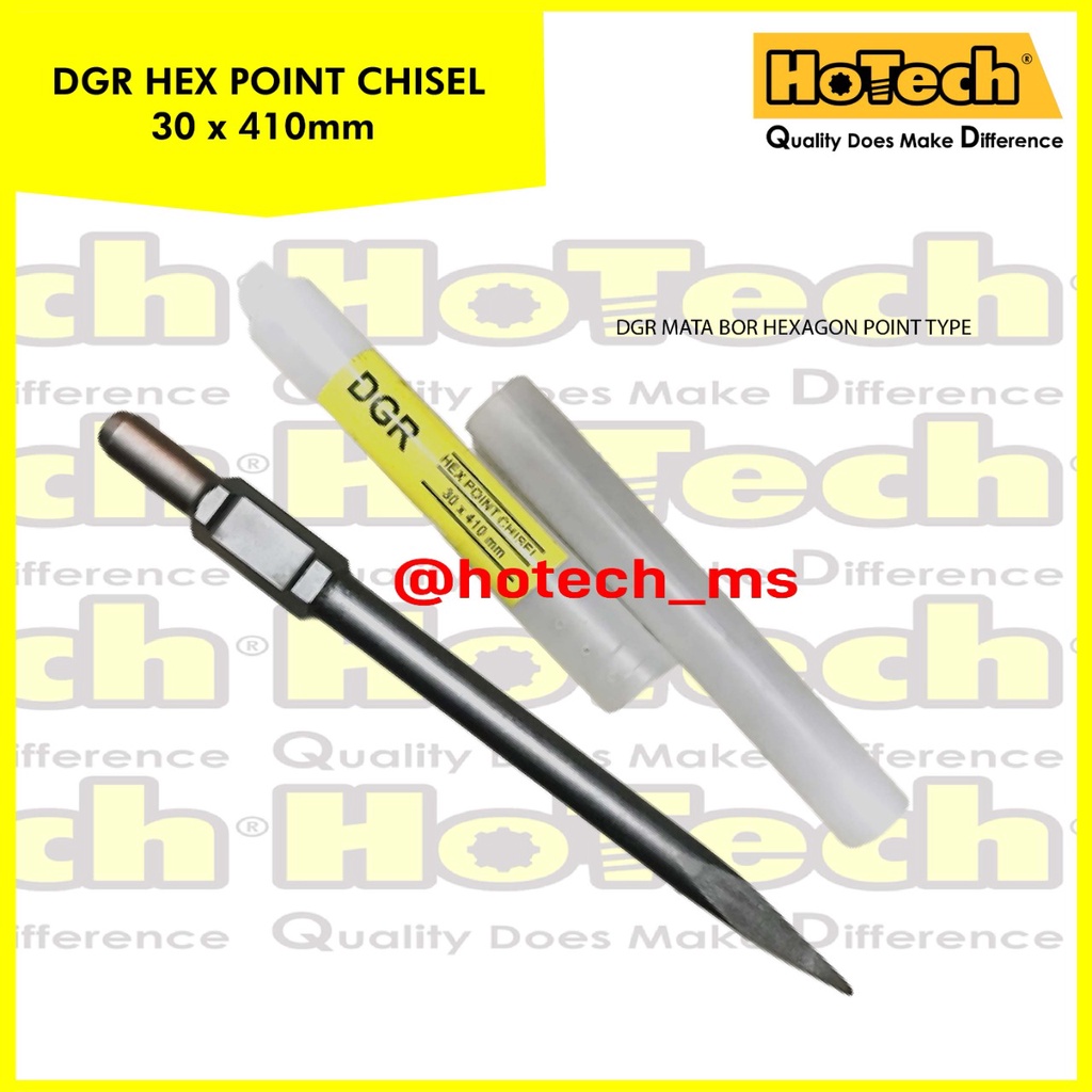 Jual Mata Pahat | Pointed Chisel HEX 30 x 410 mm | Mata Chisel Lancip ...