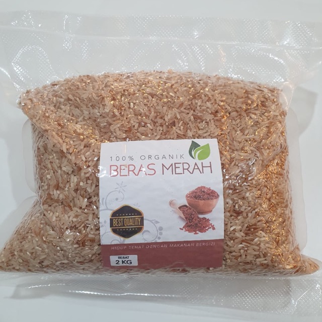 Jual Beras merah organik 2kg | Shopee Indonesia