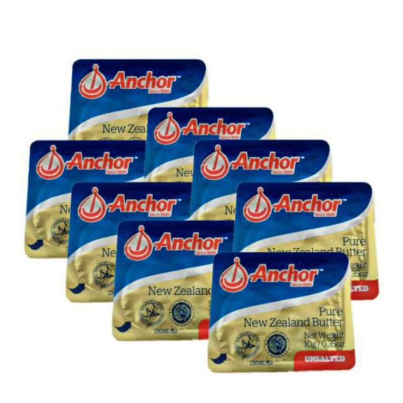 Jual Anchor Unsalted Butter 7 gr x isi 8 Pcs / Unsalted Butter Mini ...