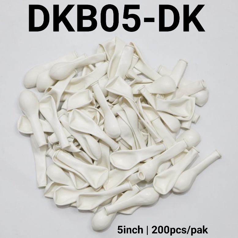 Jual DKB05-DK Balon latex 5 inch 1 pak 200 doff tebal putih white ...