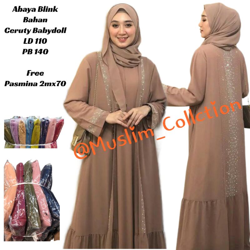 Jual Abaya Blink/abaya Arab/Abaya set pasmina/abaya blink/set syar'i ...