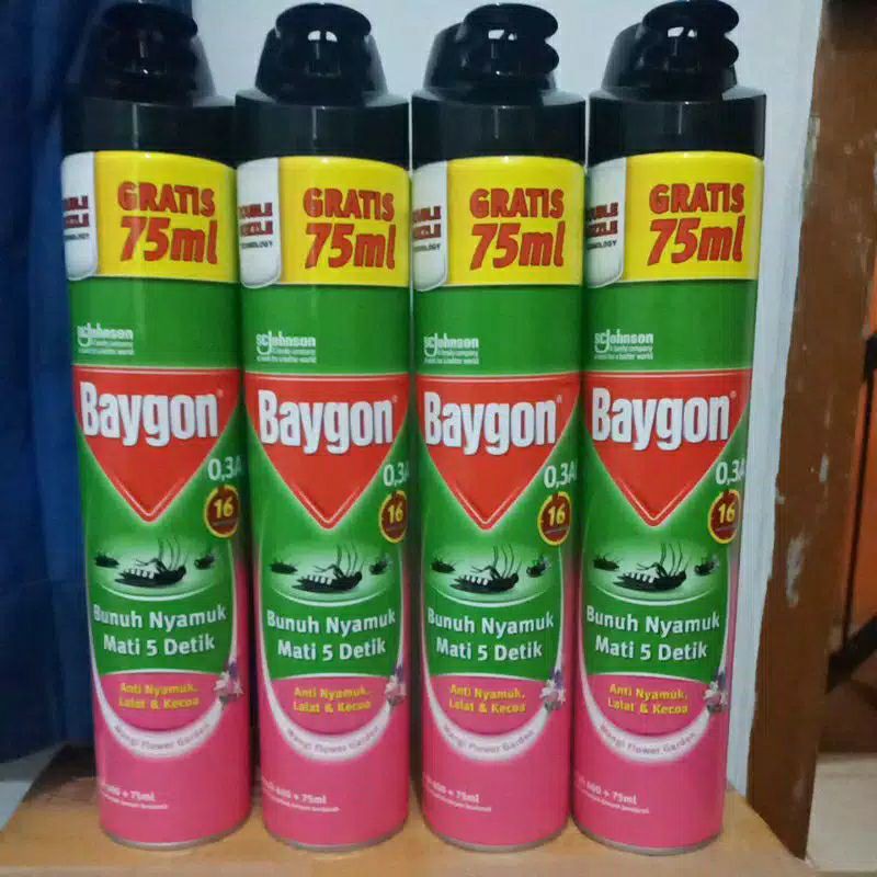 Jual BAYGON AEROSOL FLOWER GARDEN UKURAN 600ML + 75ML | Shopee Indonesia