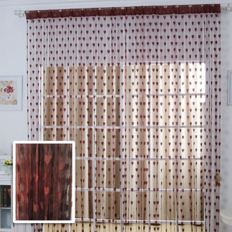 Jual Tirai Benang Love Tirai Pintu Dan Jendela ready warna marun ...