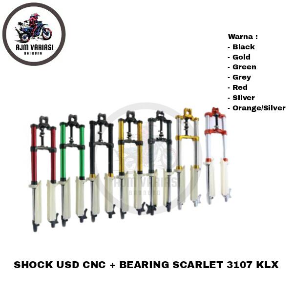Jual Sok Skok Depan Shock USD Up Side Down CNC + Bearing Biring Scarlet 3107 KLX | Shopee Indonesia