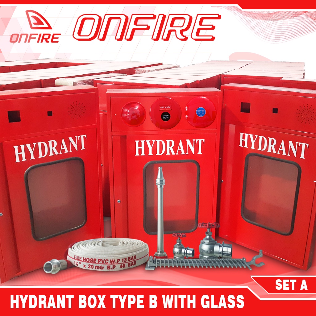 Jual Hydrant Box Type B With Glass 1 Set With Fire Alarm | Shopee Indonesia