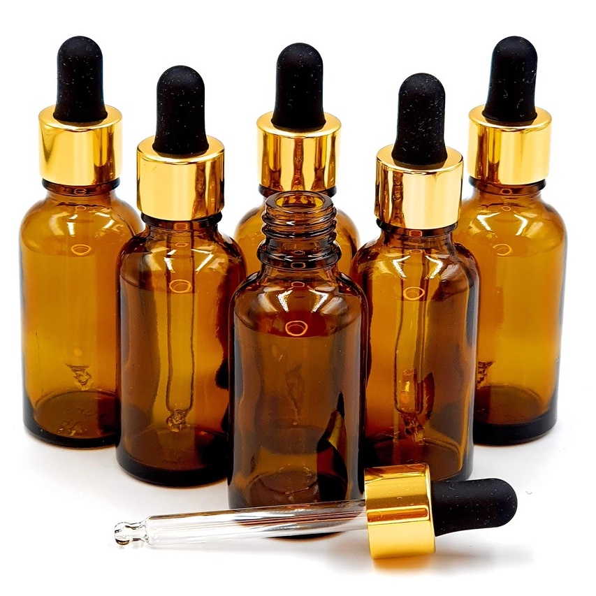 Jual Botol Serum Kaca Tebal Amber Bottle With Dropper Pipet With Black ...