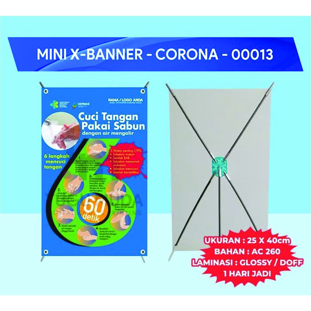 Jual Cetak Mini Banner/Mini X-Banner IVORY 260gr+Laminasi - 6 LANGKAH ...
