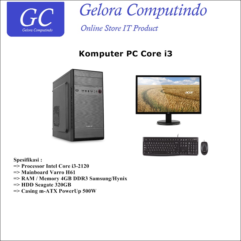 Jual Komputer PC Rakitan Core i3 GEN 2/RAM 4GB/HDD 320GB | Shopee Indonesia