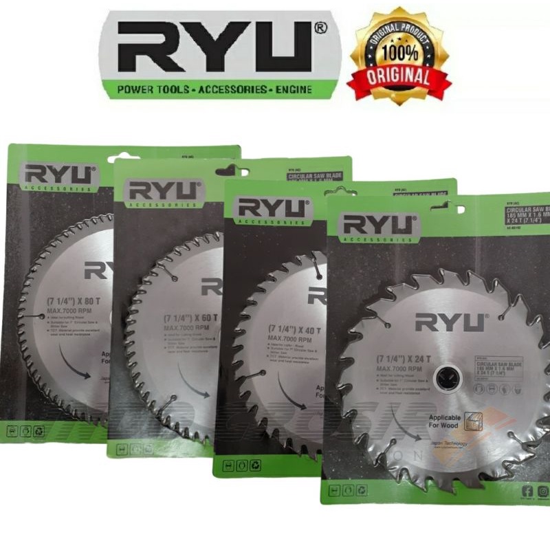 Jual RYU Mata Gergaji Kayu 7" 24T 40T 60T 80T Circle Circular Saw Blade ...