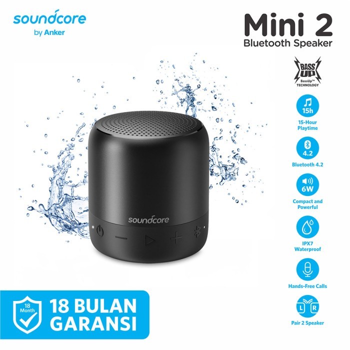 Jual Speaker Bluetooth Soundcore Mini 2 - A3107 - Hitam | Shopee Indonesia