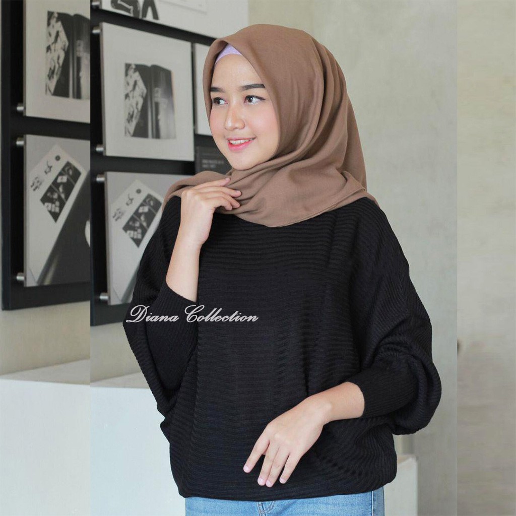 Jual Baju Rajut Wanita Muslim OVERSIZE Fashion Terbaru Batwing Rajut ...