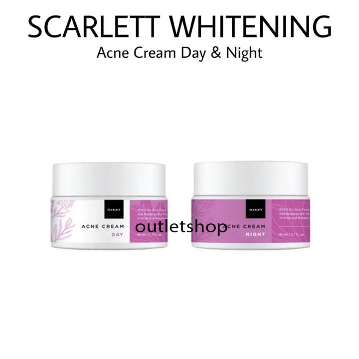 Jual Scarlett Whitening Acne Cream Original / Day & Night Cream ...