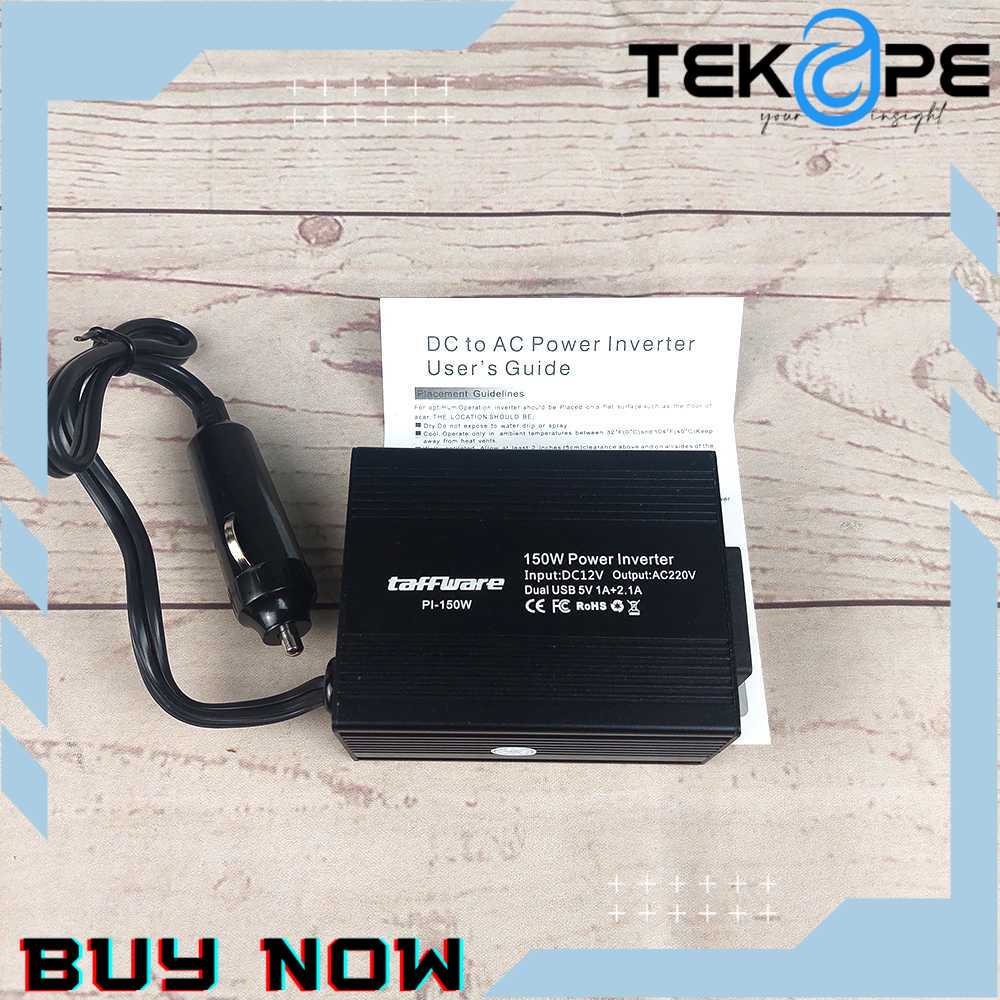 Jual Produk Taffware Power Inverter Mobil dengan 2 USB Port 150W 220V ...