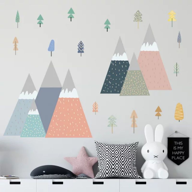 Jual Colorful Mountain wall sticker | Shopee Indonesia