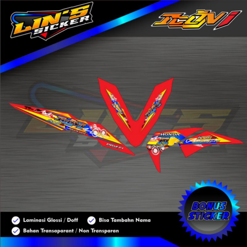 Jual Striping Sticker Logo Beat New 2018 Transparan Striping Beat Esp ...