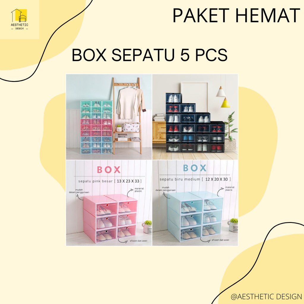 Jual Box Sepatu Transparan Kotak Sepatu Sandal Tebal Box Sepatu Paket ...