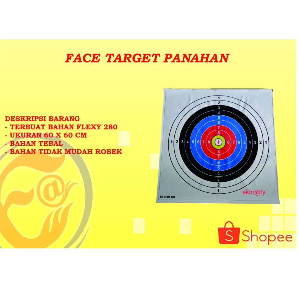 Jual 60 X 60 CM FACE TARGET / PRINT TARGET PANAHAN | Shopee Indonesia