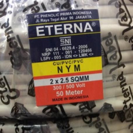 Jual Kabel Listrik Kawat Nym 2X2,5 2X2,5Mm Eterna @50Meter Raida_Store1 | Shopee Indonesia