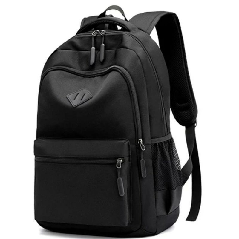 Jual TAS RANSEL HITAM SEKOLAH KERJA KULIAH LAPTOP PRIA WANITA CEWEK ...
