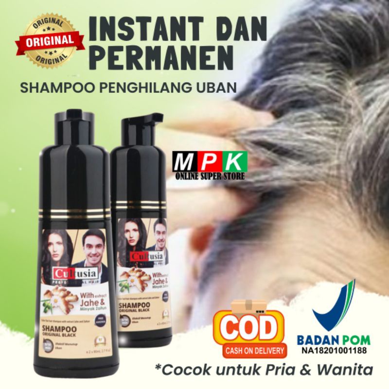 Jual Cultusia Shampo Penghitam Penghilang Uban Shampoo Original Black ...