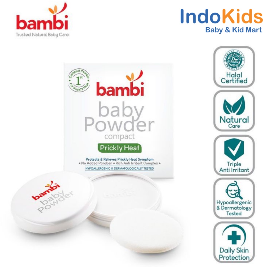 Jual Bambi Baby Powder Compact Prickly Heat 40gr - Bedang Biang ...