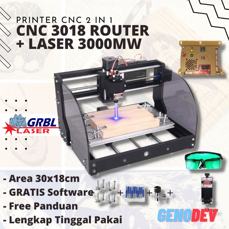 Jual TwoWin Mesin CNC Router 3018 Printer 3D Ukir Laser Grafir 3 Axis ...