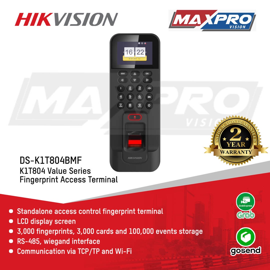Jual DS-K1T804BMF - HIKVISION FINGERPRINT ACCESS CONTROL | Shopee Indonesia