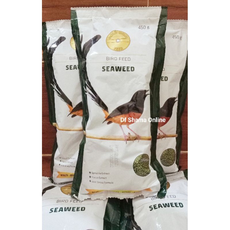 Jual GOLD COIN SEAWEED 450GR VOER HIJAU GOLDCOIN PAKAN BURUNG MURAI ...
