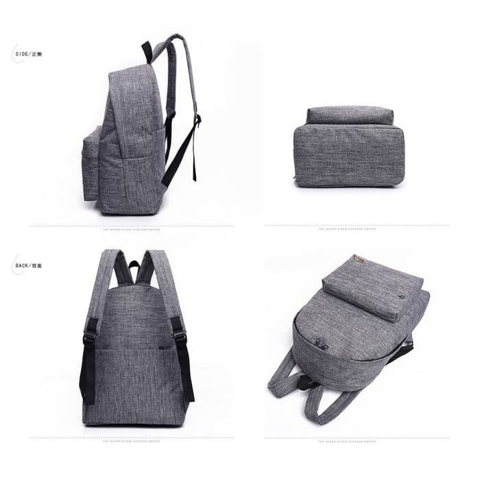 Jual Mega_1688 BP01 Korea Casual Canvas Backpack Pria Wanita/ Tas Kuliah Sekolah MG613 | Shopee ...