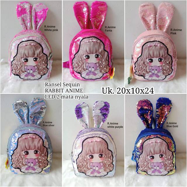 Jual RANSEL SEQUIN RABBIT ANIME LED | Shopee Indonesia