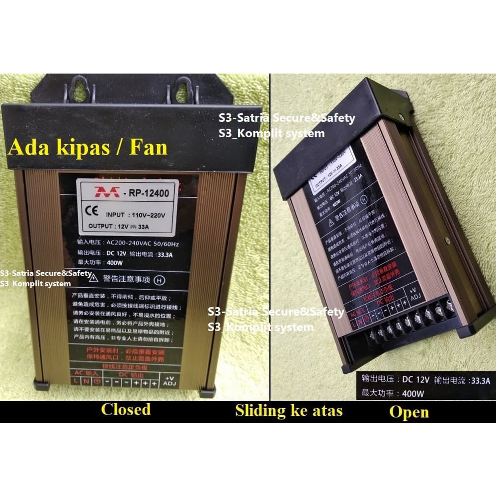 Jual Power Supply 12V 33A in outdoor 12 Volt 12volt 33 Ampere 30A 25A 20A | Shopee Indonesia