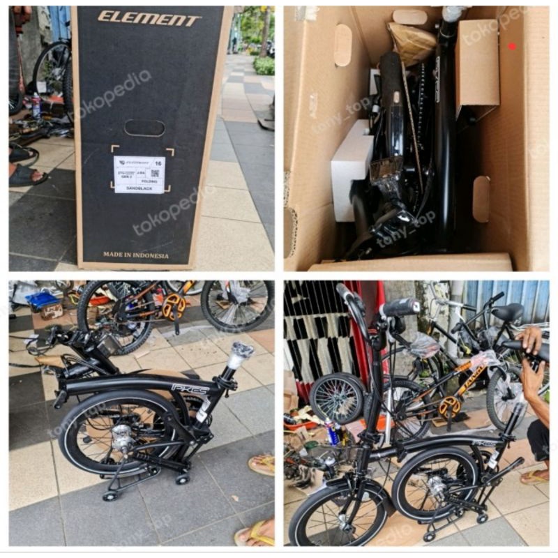 Jual Sepeda Lipat 16 Element Pikes Sand Black Gen 2 | Shopee Indonesia