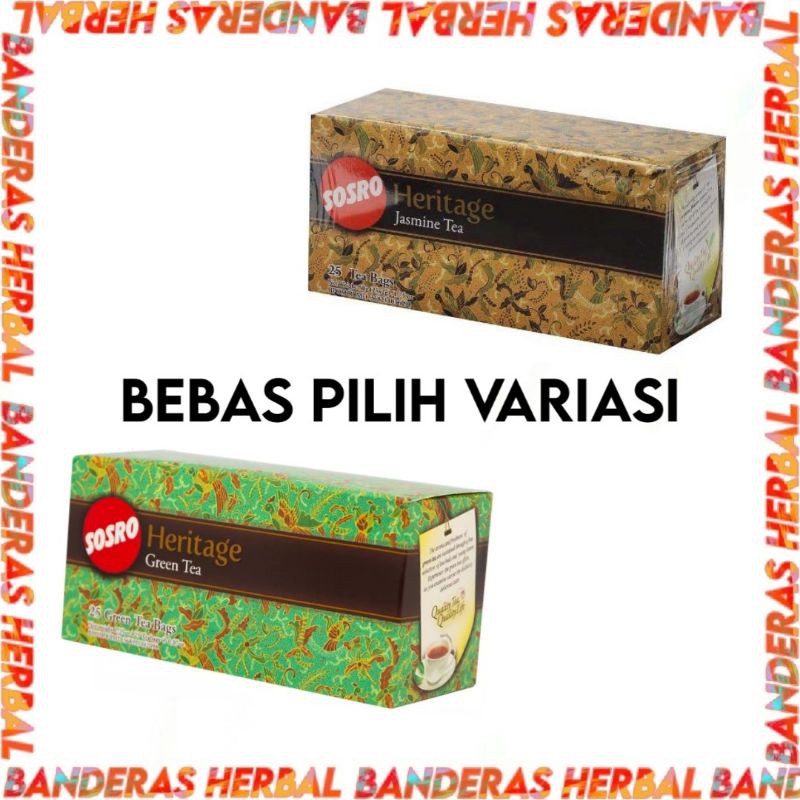 Jual Teh Sosro Heritage 2 Variasi Jasmine and Greentea | Shopee Indonesia