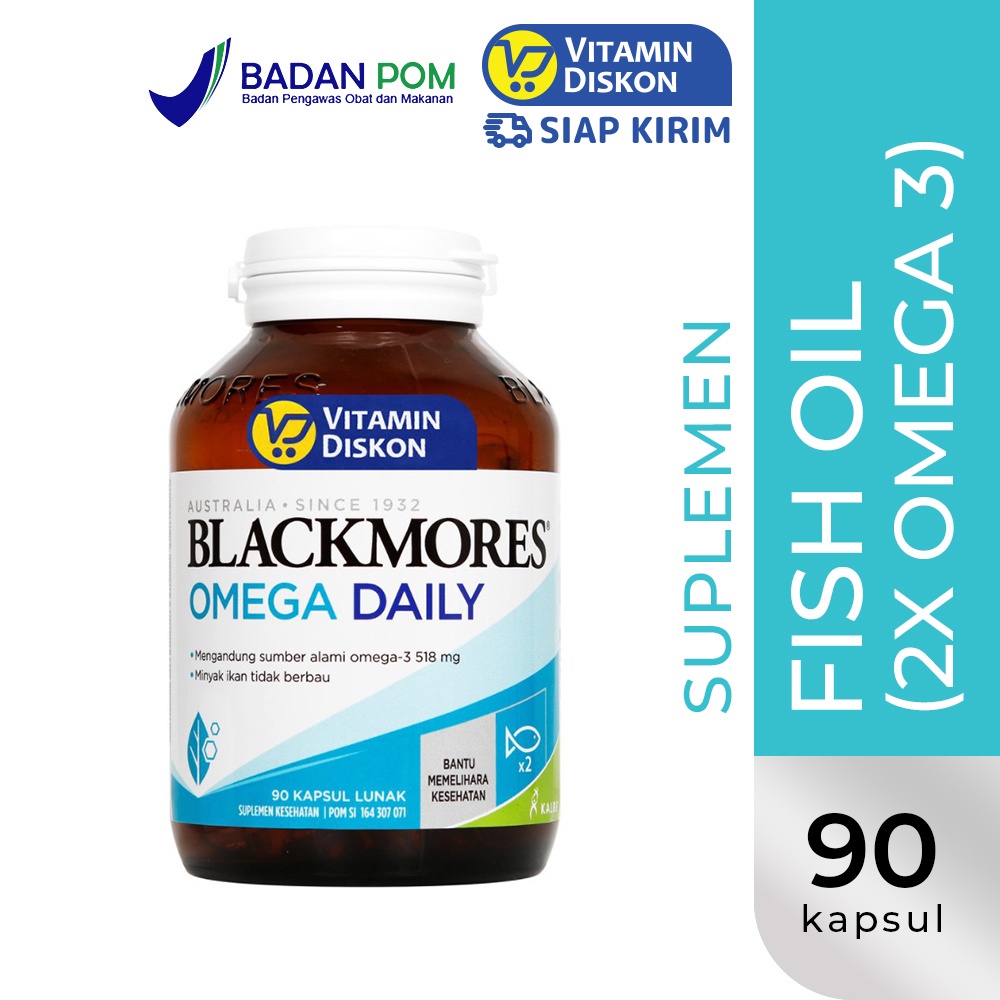 Jual Blackmores Omega Daily Concentrated Fish Oil BPOM Kalbe 90 Caps ...