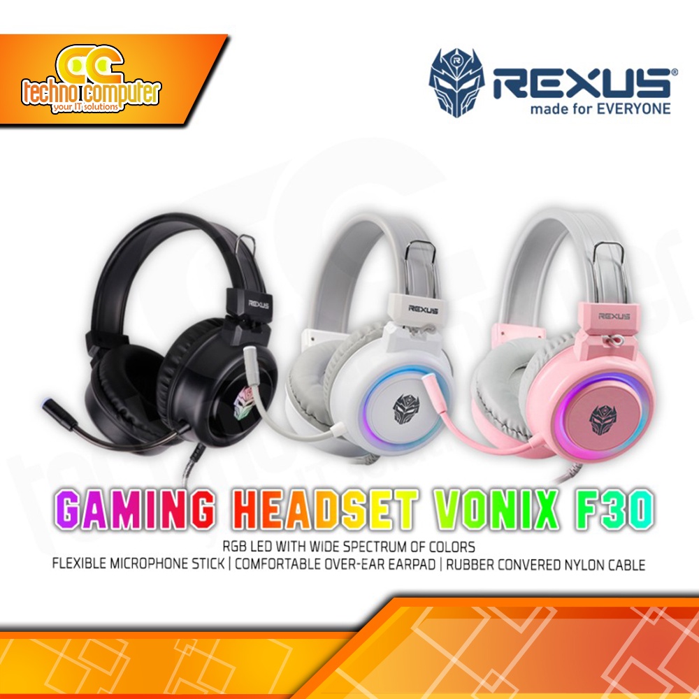 Jual HEADSET REXUS VONIX F30 RGB - Gaming Headset | Shopee Indonesia