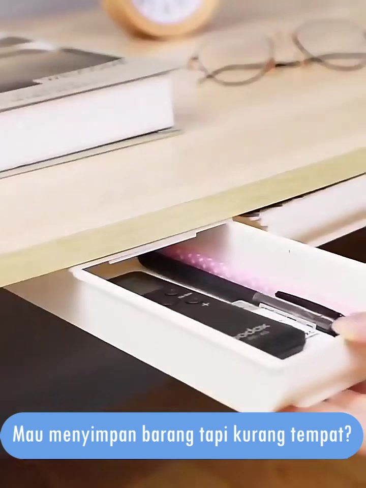 Jual Drawer Storage Box Laci Portable Tempel Tambahan Bawah Meja Tempat ...