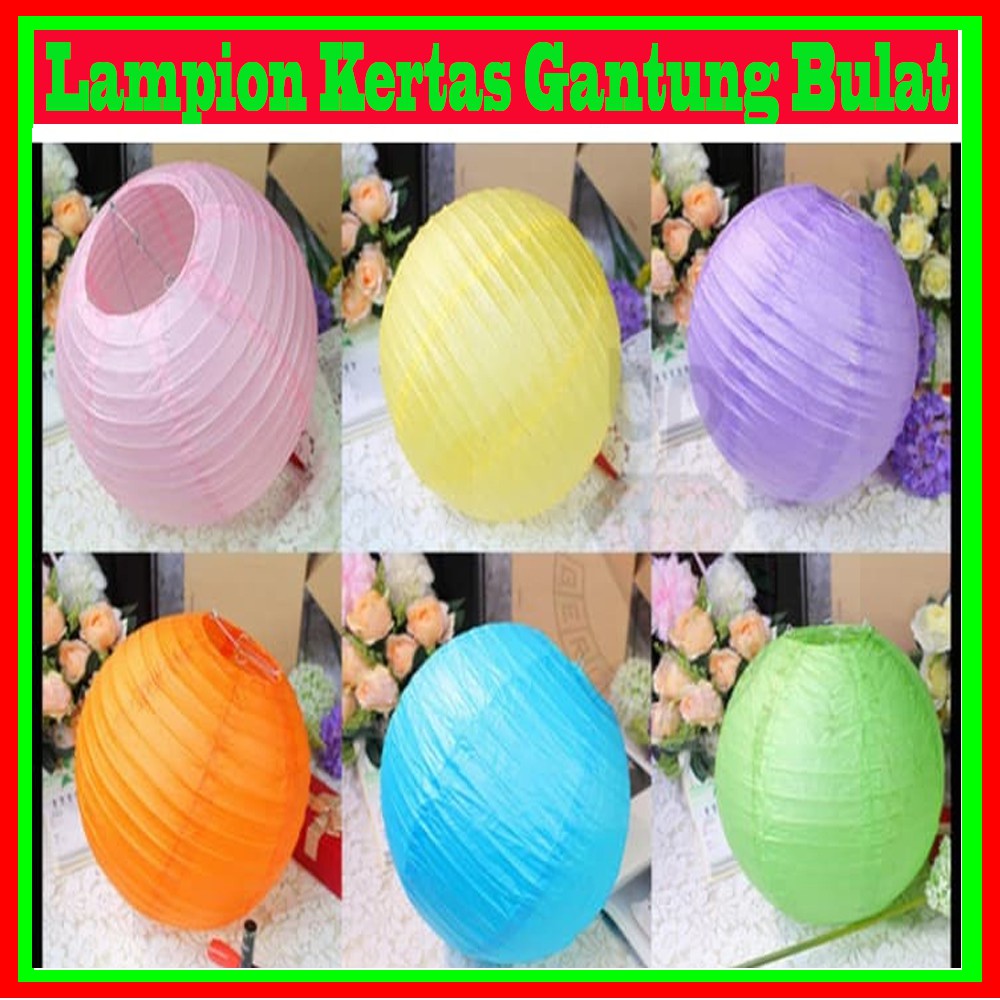 Jual Lampion Kertas Gantung Bulat 10 cm 20 cm 25 cm 30 cm 35 cm 40 cm ...
