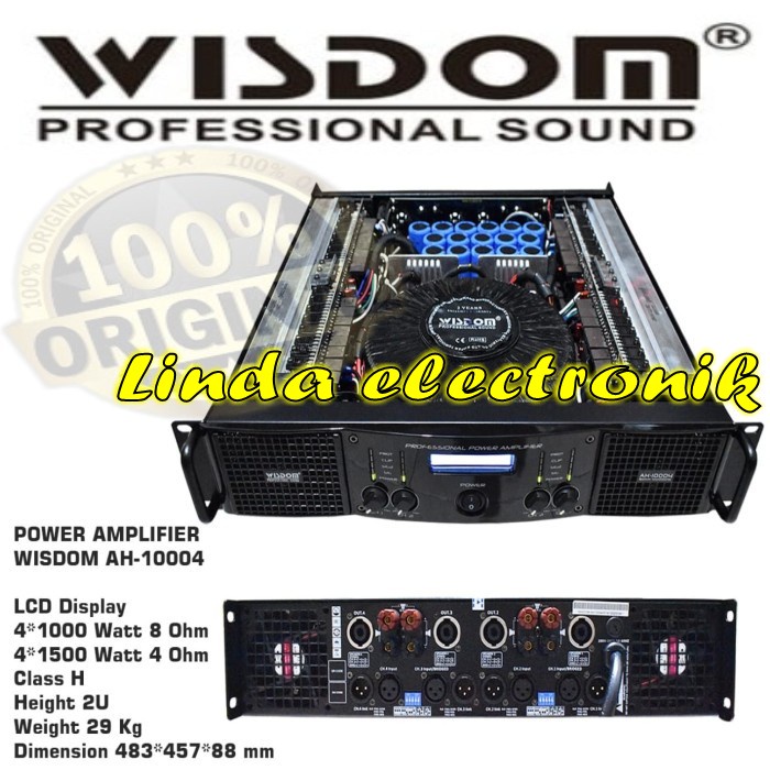 Jual power amplifier wisdom ah 10004 ah10004 class h 4 channel original ...