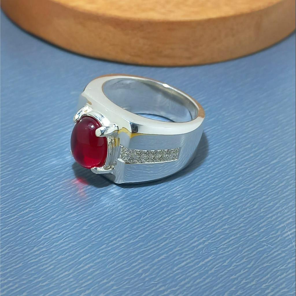 Jual Cincin perak pria kantoran custom ikat batu mulia akik permata 19 ...